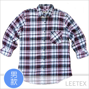 【LEETEX】法蘭絨格紋長袖(男款襯衫)-紅黑白格_男裝/女裝_時尚_agriii團購-優惠不漏接