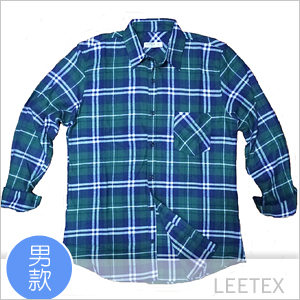 【LEETEX】法蘭絨格紋長袖(男款襯衫)-綠白丈青格_男裝/女裝_時尚_agriii團購-優惠不漏接